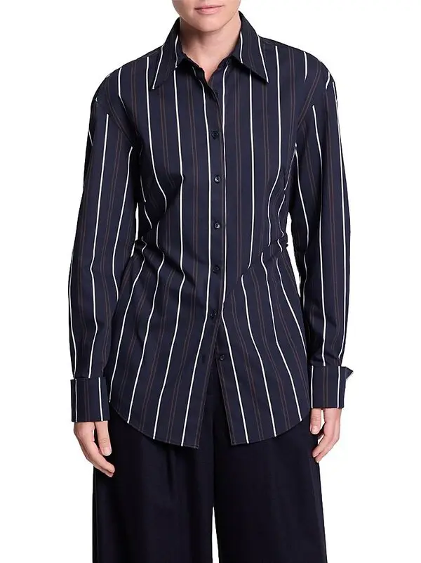 TWP The Night We Met Cotton Striped Shirt - Midnight Multi