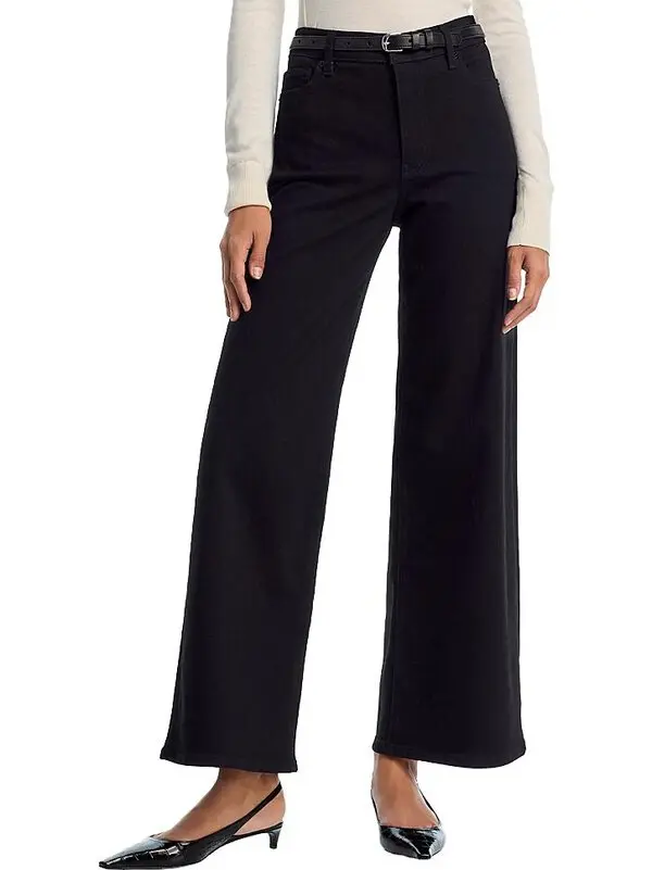 FRAME Pixie Le Slim High Rise Ankle Palazzo Jeans - Black