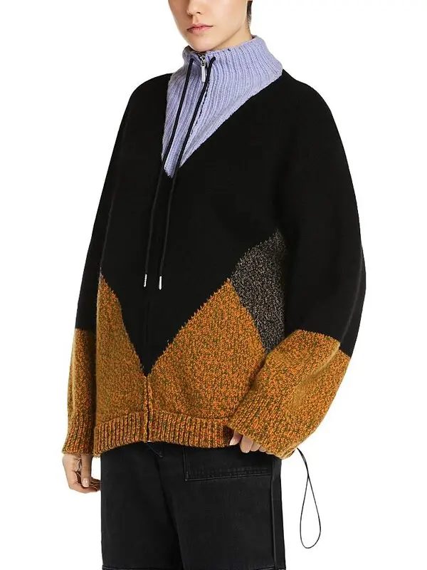 Marni Wool & Cashmere Zip Front Jacket - Black