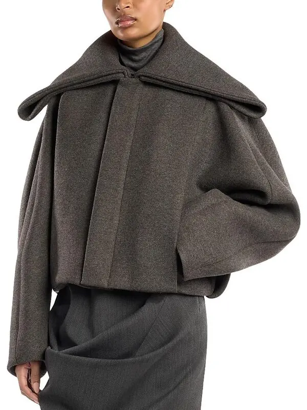 Victoria Beckham Wool Blend Bomber Jacket - Tree Bark