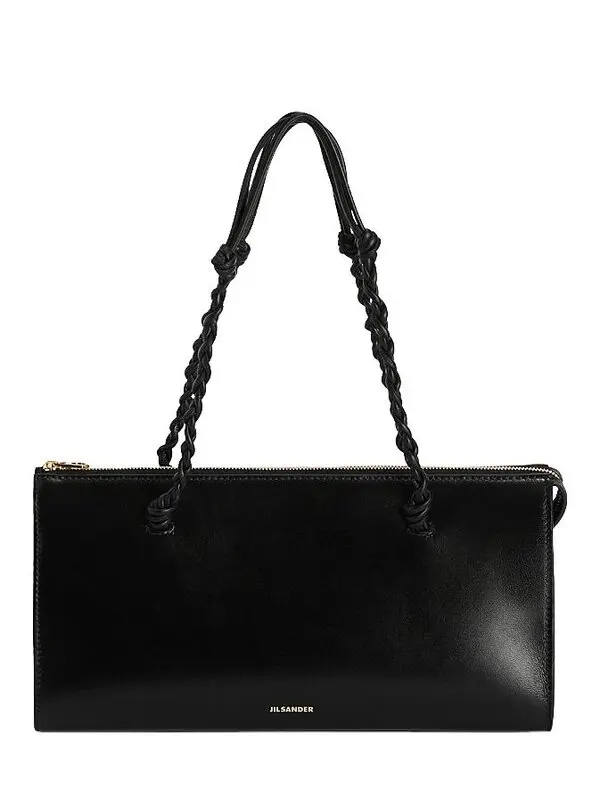 JIL SANDER Tangle Tent Small Leather Shoulder Bag - Black
