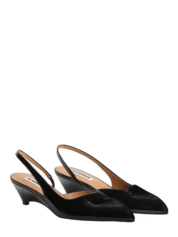 JIL SANDER Arc Slingback Pumps - Black