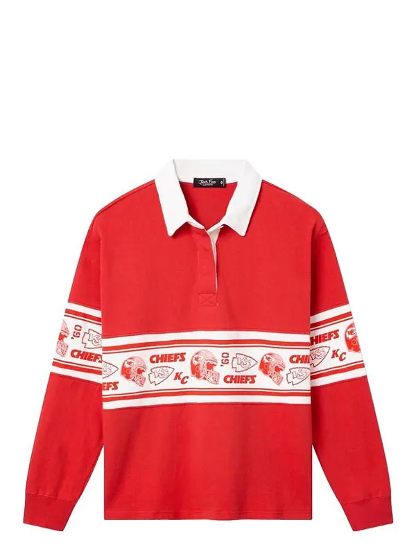 Junk Food Clothing Kansas City Chiefs Helmet Rugby Shirt - Licorice