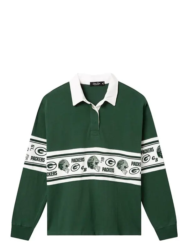 Junk Food Clothing Green Bay Packers Helmet Rugby Shirt - Hunter