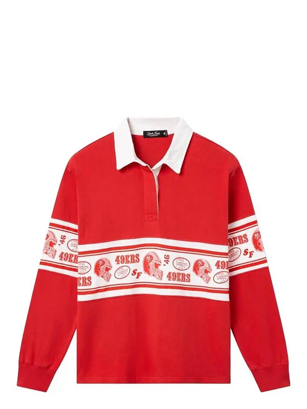 Junk Food Clothing San Francisco 49ers Helmet Rugby Shirt - Licorice