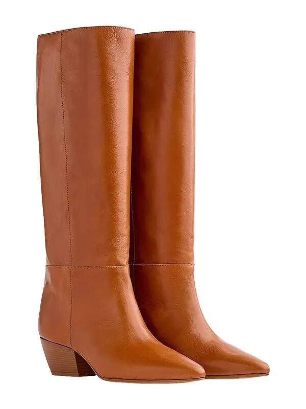 FORTE_FORTE Knee-high Block Heel Boots - Cuoio