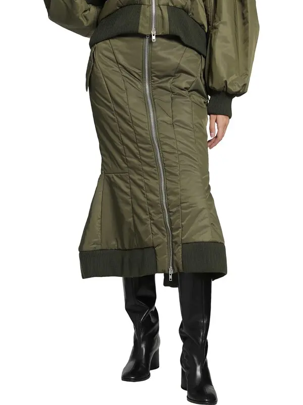 Simone Rocha Padded Sculpt Bomber Skirt - Green