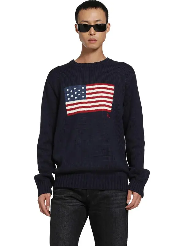 Polo Ralph Lauren Iconic Flag Jumper Navy - Blue