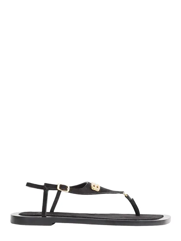 Balenciaga Riva Logo Plaque Sandals - Black