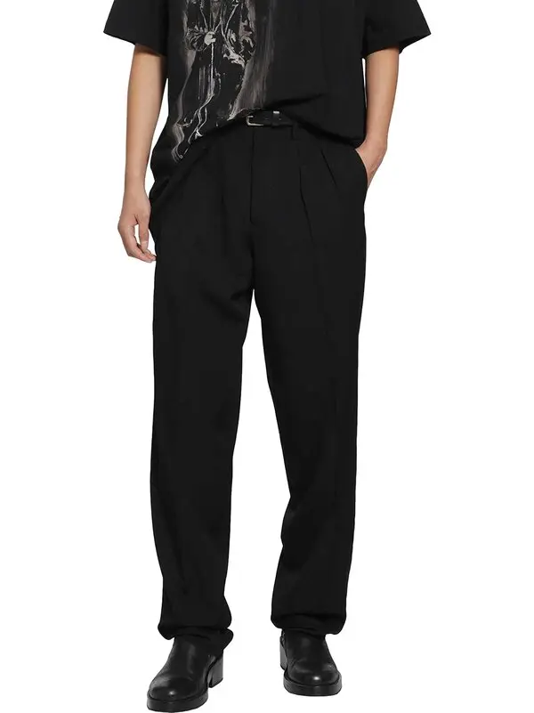 Yohji Yamamoto Gabardine 2-tuck Pants - Black