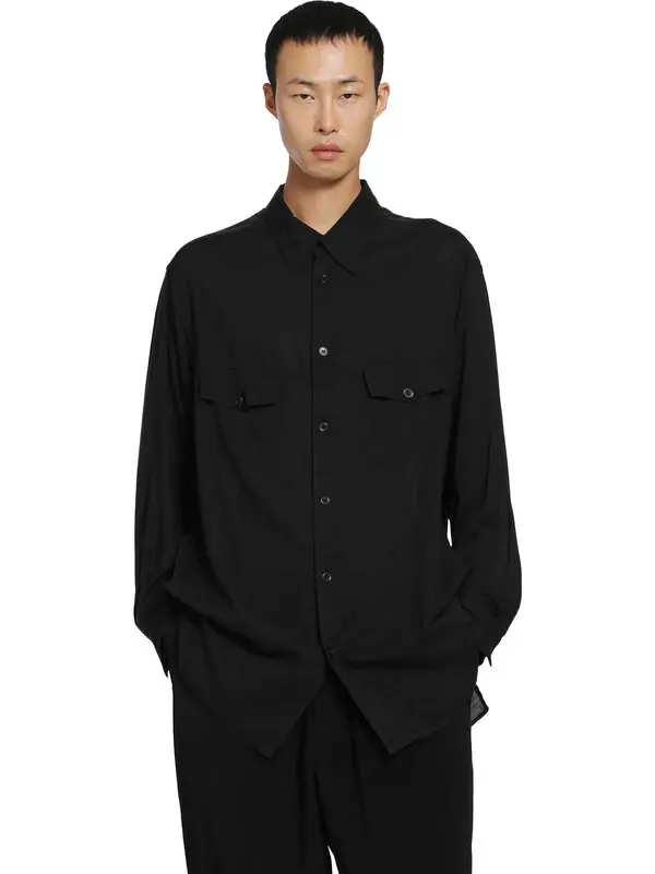 Yohji Yamamoto Chest Panel Pocket Blouse - Black