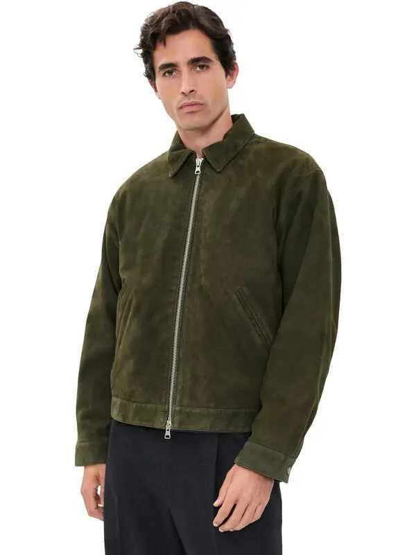 Nn07 Petrus Suede Jacket - Shadow Moss