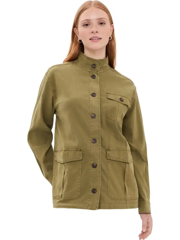 Marine Layer Blake Ripstop Utility Jacket - Dark Olive