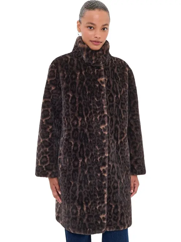 Apparis Blair Leopard Coat - Dark Leopard