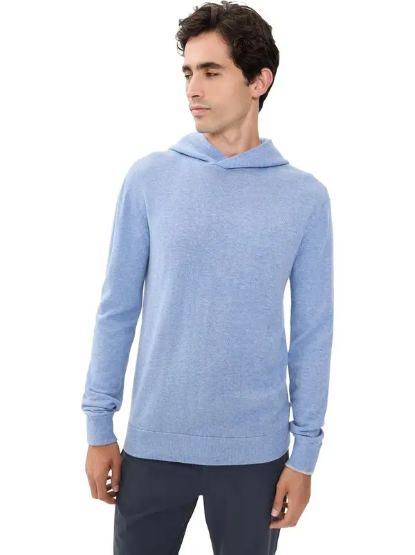 Greyson Koko Cashmere Blend Hoodie Sweater - Wolf Blue