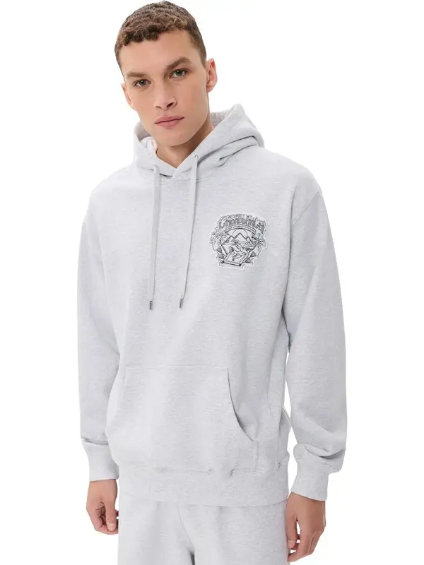 Casablanca Eveil Ancestral Appliqué Classic Hoodie - Grey Marle Loopback