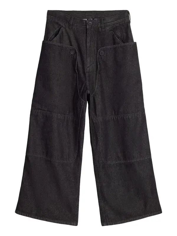 Adidas Y-3 Straight Leg Denim Pants - Black