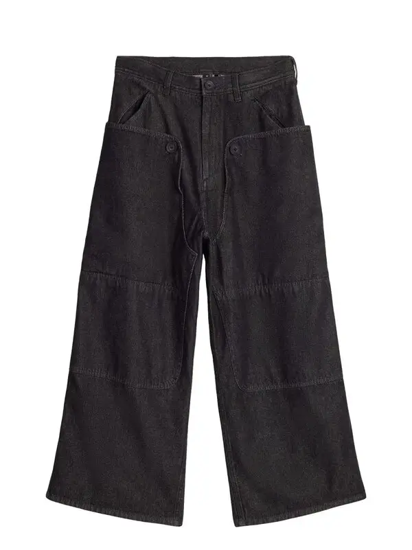 Adidas Y-3 Straight Leg Denim Pants - Black