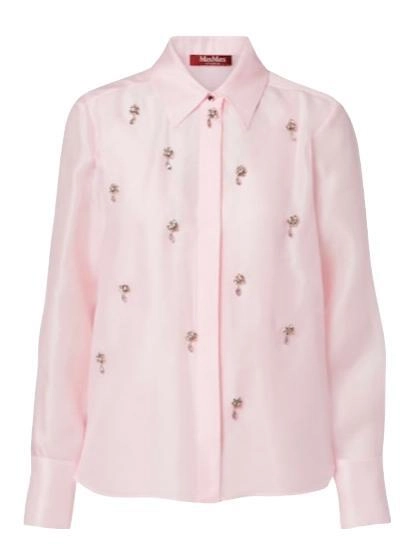 Max Mara Silk Embellished Shirt - Pink