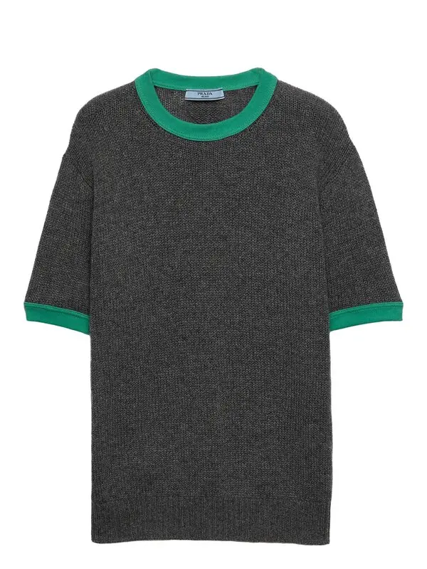 Prada Cashmere Crew-neck Sweater - Slate/green