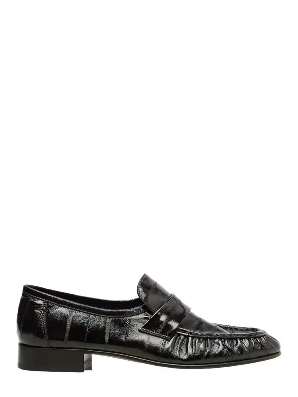 THE ROW Soft Eel Skin Loafers - Brown