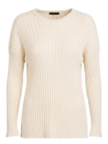 Herno Ribbed Knit Crewneck Sweater - White