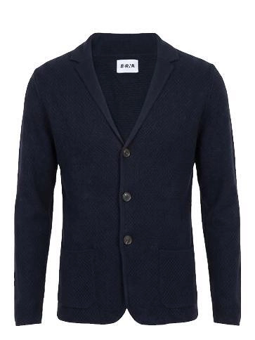 BERNA Cotton Knit Cardigan - Blue
