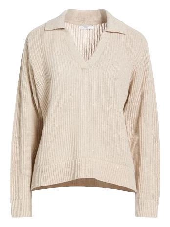 Peserico Pescorico Virgin Wool, Cashmere, Polyamide, Metal Fiber Sweater - Beige