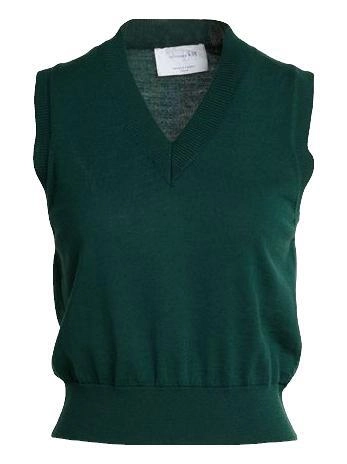 DANIELE FIESOLI Danielle Fiesoli Merino Wool V-neck Sleeveless Sweater - Green