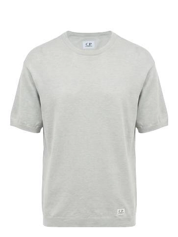 C.P. COMPANY Crewneck Short Sleeve Sweater - Blue