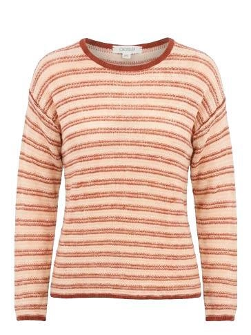 Crossley Striped Crewneck Sweater In Virgin Wool Blend - Red