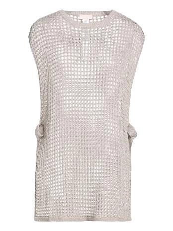Liu Jo Open-knit Sleeveless Sweater With Tie Fastening - Light Grey