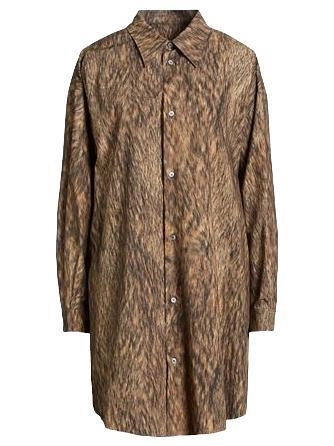 MAISON MARGIELA Multicolor Cotton Midi Dress - Beige