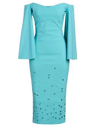 Chiara Boni La Petite Robe Midi Dress With Sequins And Embroidery - Blue