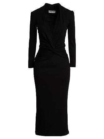 Chiara Boni La Petite Robe Midi Dress In Virgin Wool, Viscose, And Polyamide - Black