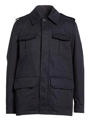 Montedoro Safari Jacket In Midnight Cotton And Virgin Wool - Blue