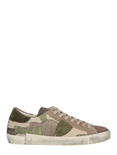 Philippe Model Leather And Textile Low-top Sneakers - Beige