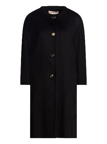 Marni Single-breasted Coat In Virgin Wool, Alpaca Wool, And Cashmere - Black