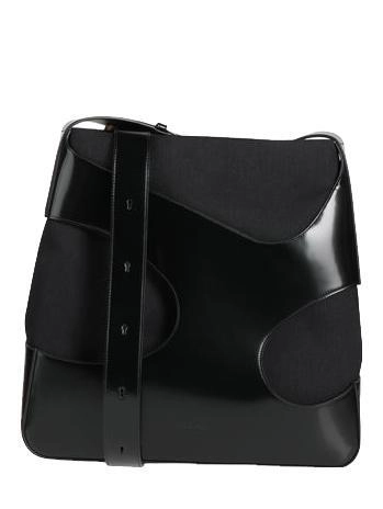 FERRAGAMO Leather And Canvas Crossbody Bag - Black