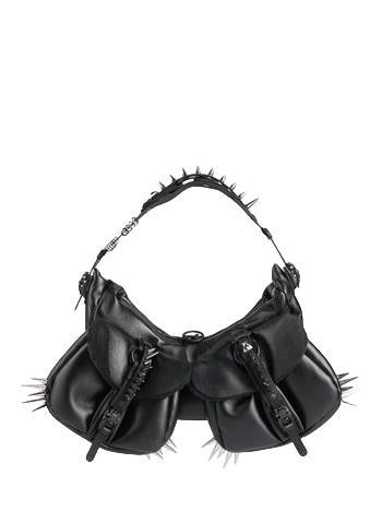 Comme Des Garçons Polyurethane Shoulder Bag With Studs And Appliqués - Black
