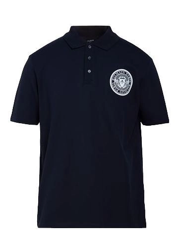 Balmain Polo Shirt Size Cotton, Elastane - Navy