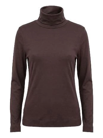 DANIELE FIESOLI Light Cotton Long Sleeve Turtleneck T-shirt - Brown