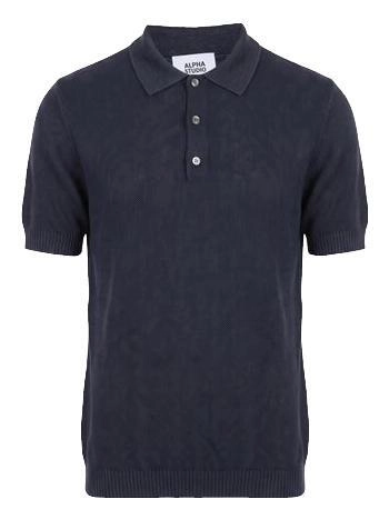 Alpha Studio Polo Shirt Size Hemp - Navy