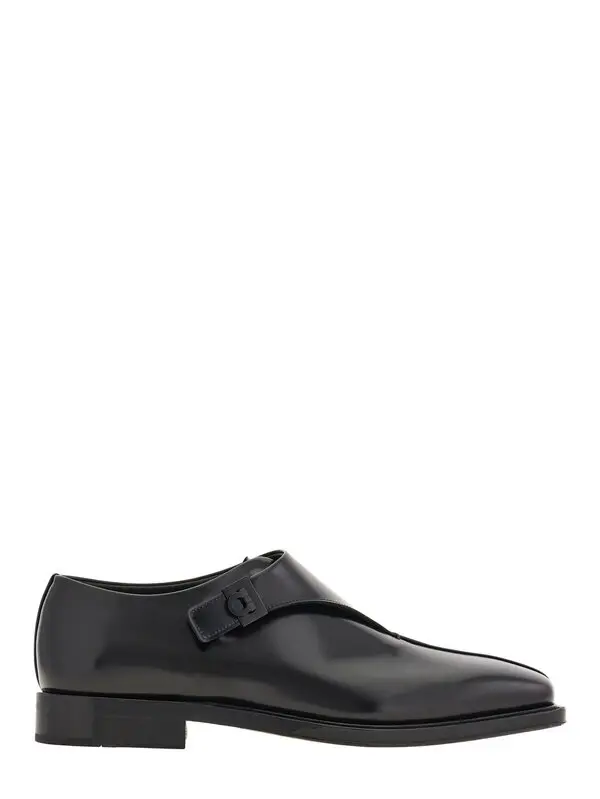 FERRAGAMO Monk Strap Derby Shoes - Black