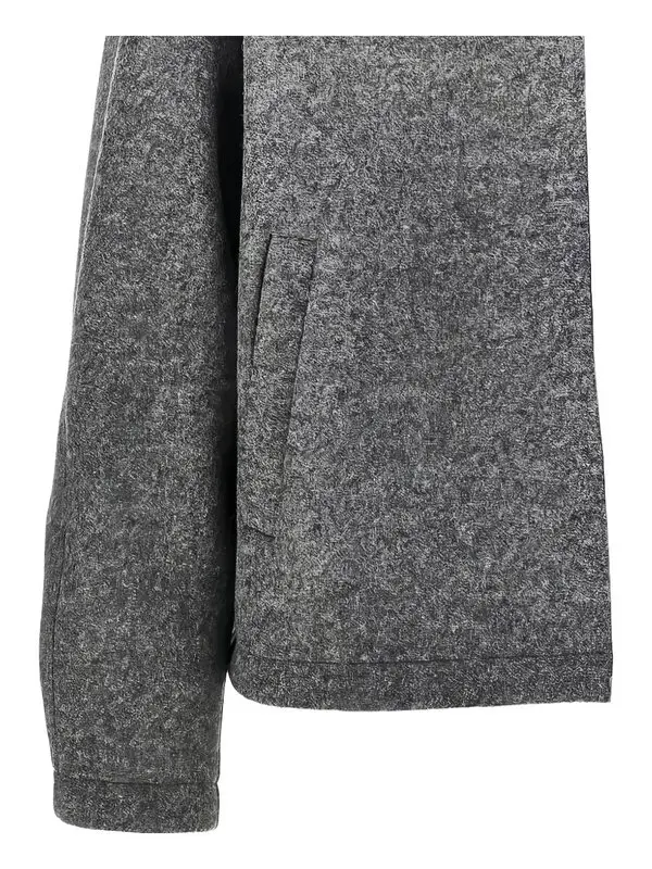 Herno Hooded Zip-up Jacket With Felted Texture - Grey