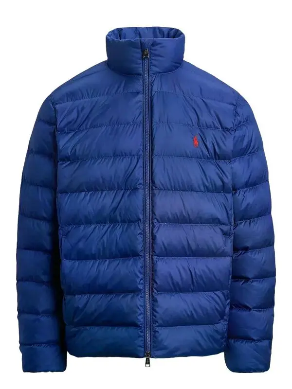 Polo Ralph Lauren Quilted Logo-embroidered High Neck Jacket - Blue