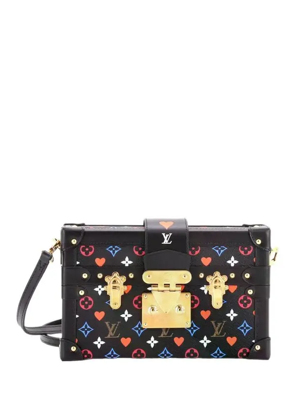 LOUIS VUITTON Petite Malle Handbag Limited Edition Game On Multicolor Monogram Clutch Bag - Black