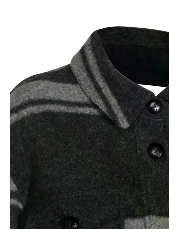 MARANT ETOILE Striped Brushed Button-up Shirt - Grey