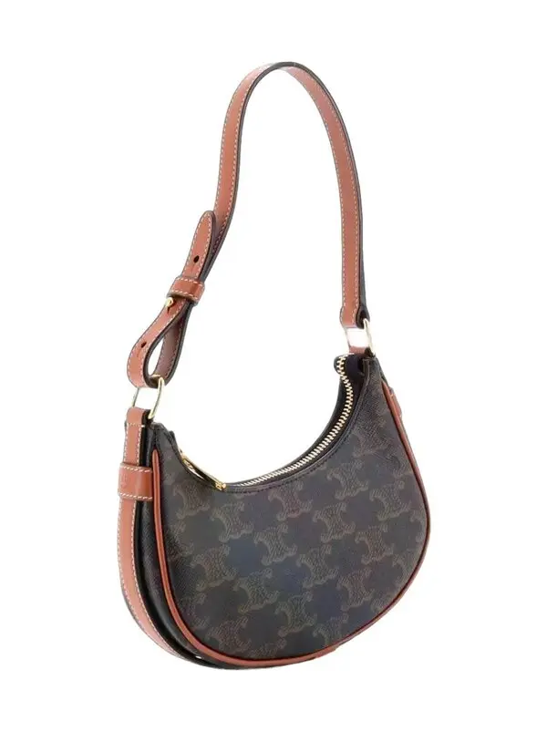 Celine Ava Bag Triomphe Coated Canvas Mini Shoulder Bag - Brown
