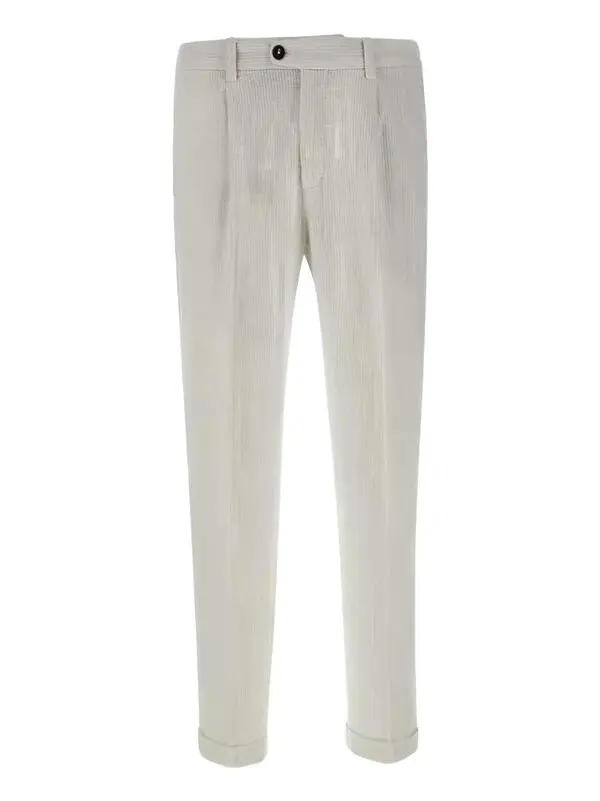 DEVORE INCIPIT Ribbed Pleated Trousers - Neutrals
